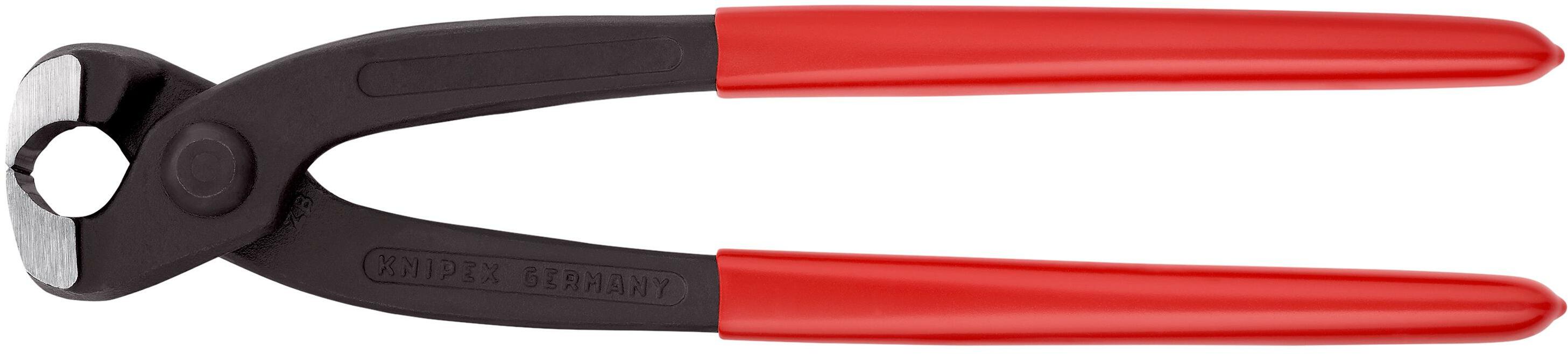 KNIPEX 10 98 I220 ear clamp pliers plastic-coated black atramentised ...