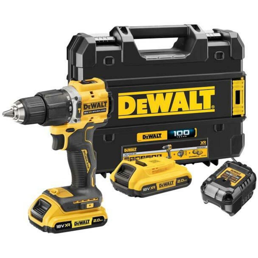 DEWALT DCD100YD2T-QW Marteau perforateur sans fil 18V XR Brushless 100 ...
