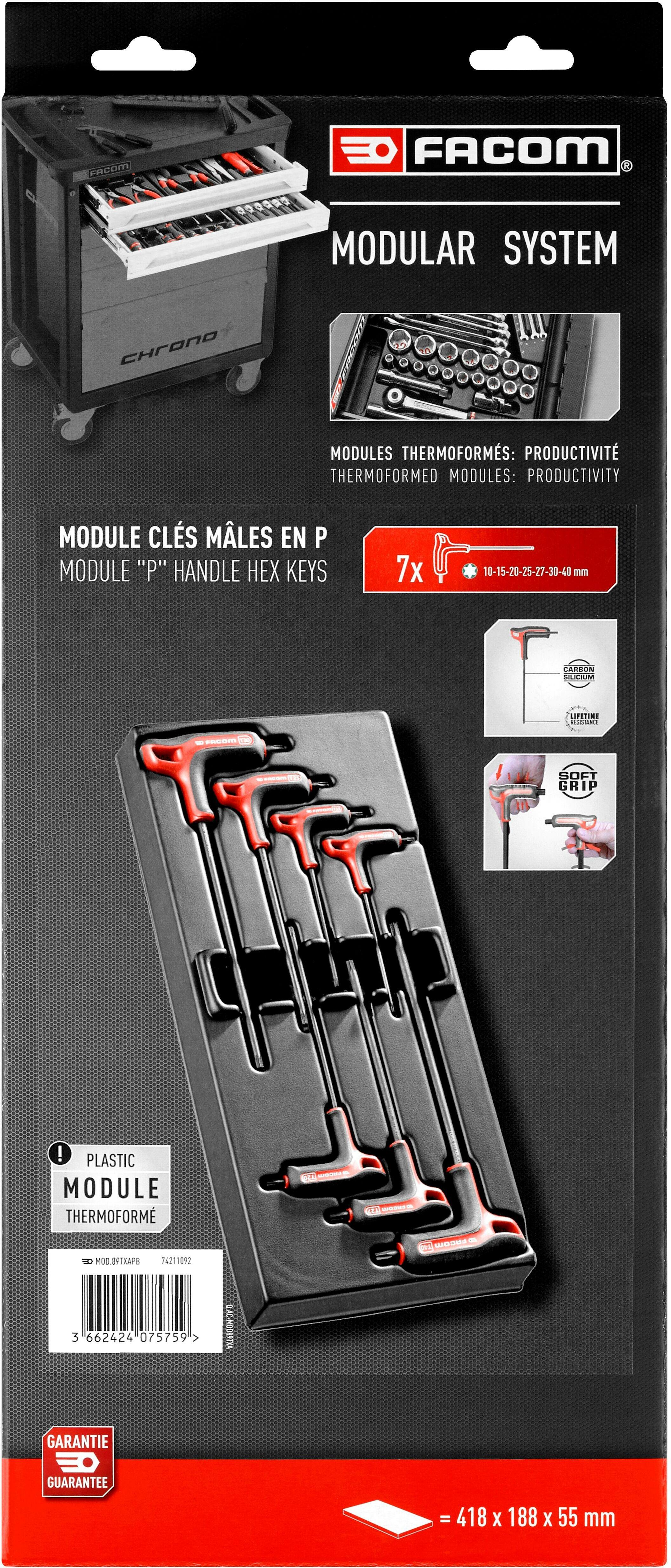 FACOM MOD.89TXAPB inbussleutelset met P-greep Torx in module 7-delig | Klium