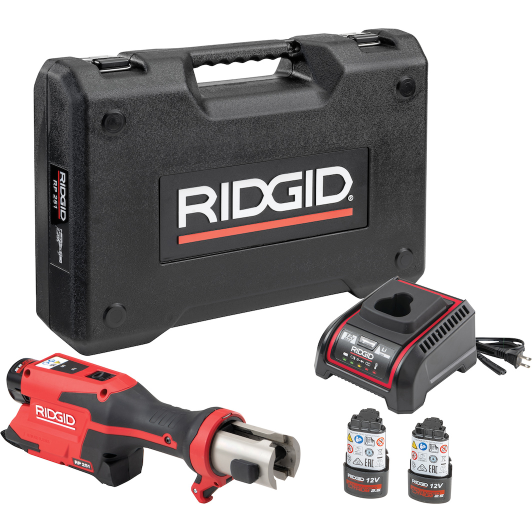 RIDGID RP 251 Outil de pressage à batterie 12V en mallette (2x 2.5Ah ...