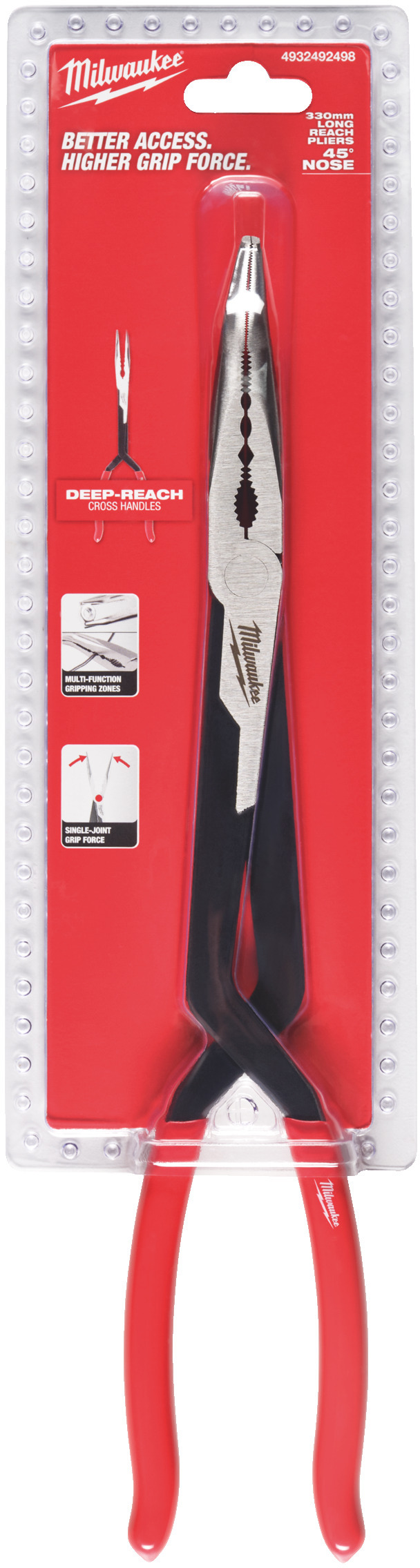 MILWAUKEE 4932492498 long nose pliers straight 45° | Klium