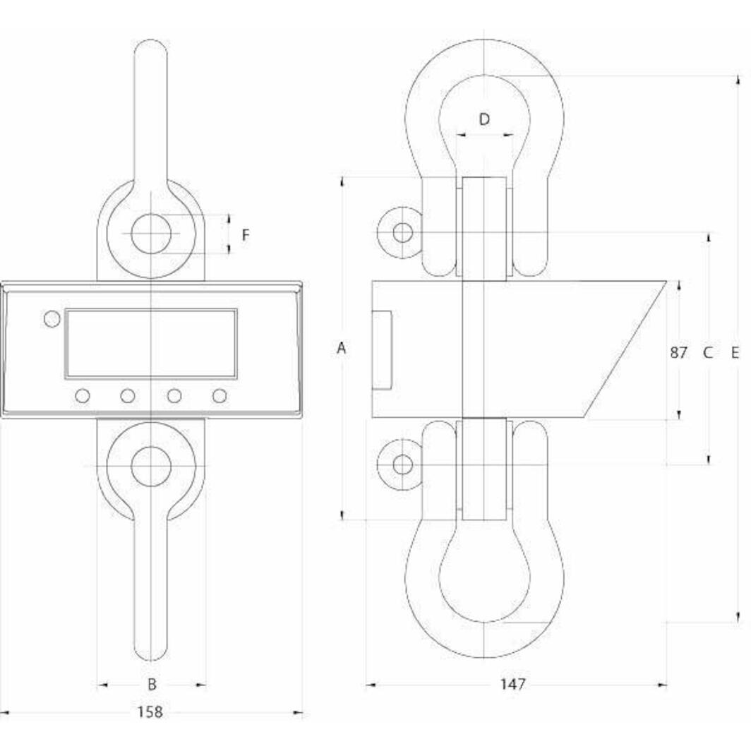 REMA DSD05T-3.2T dynamometer met tarreer afstandsbediening 3,2 ton ...
