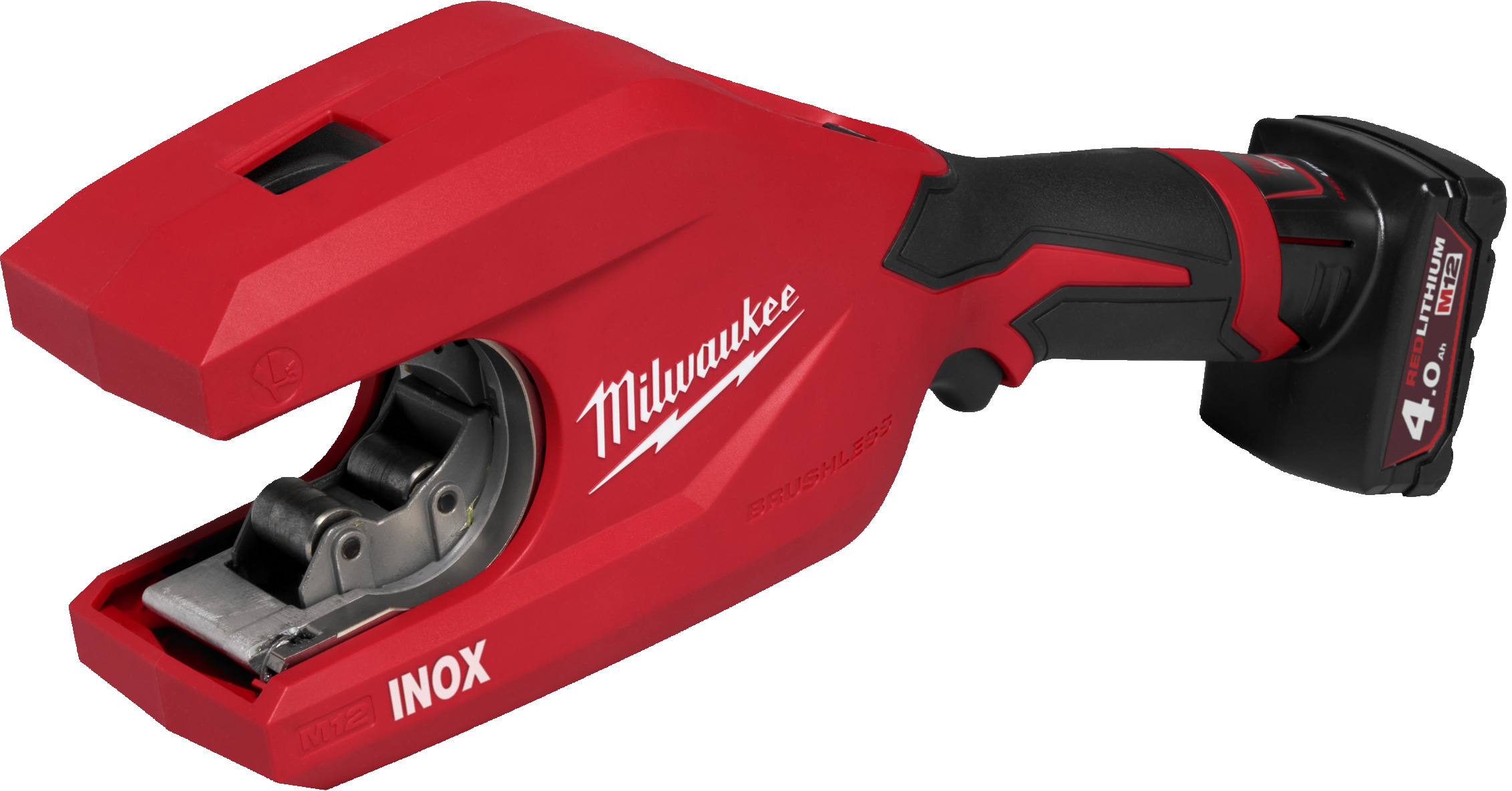 MILWAUKEE M12 PCSS54-402C RAPTOR XL accu-pijpsnijder RVS in koffer (2x ...