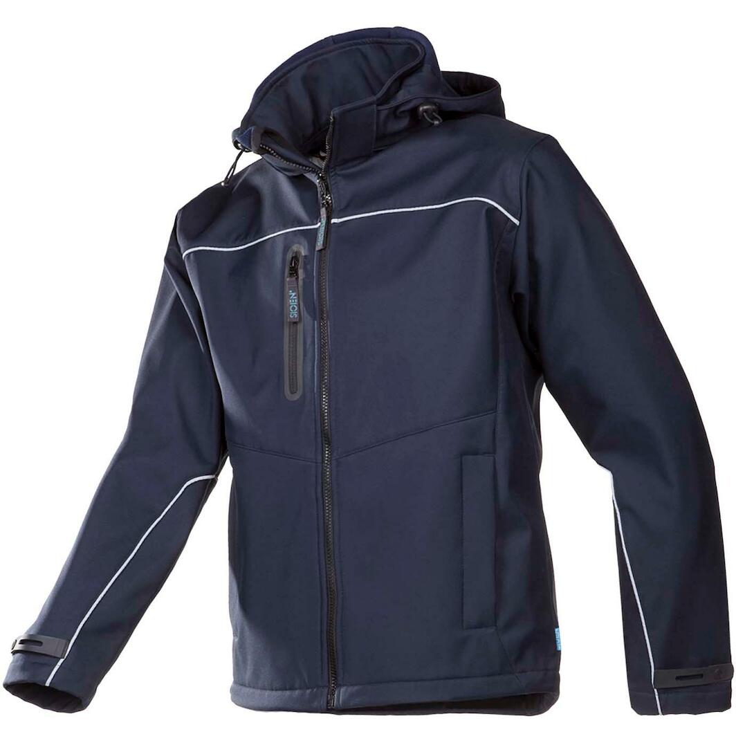 SIOEN HOMES 9934 gelamineerde softshell jas met afneembare kap blauw ...