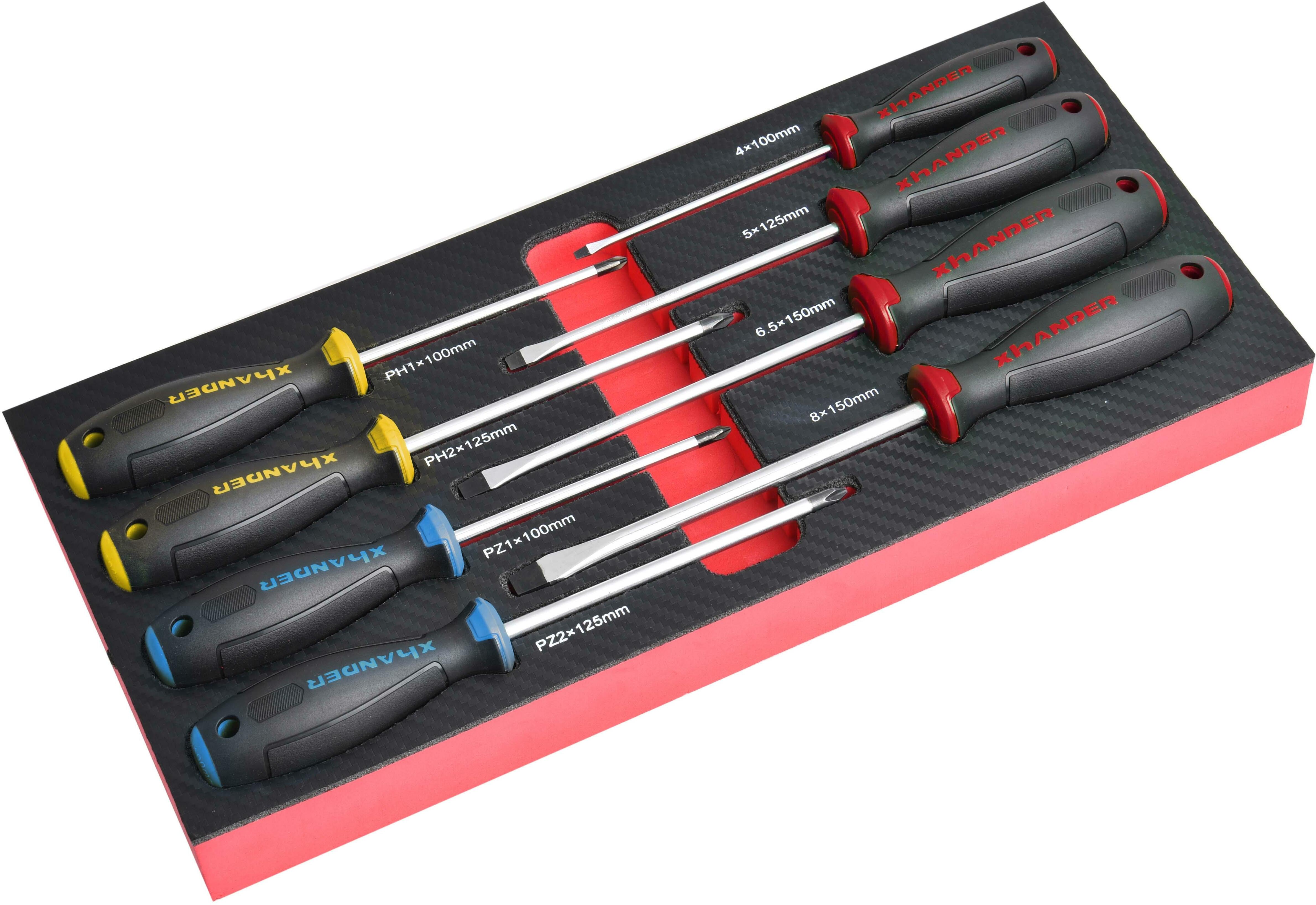 XHANDER 69141757 schroevendraaierset in foam module 8-delig | Klium