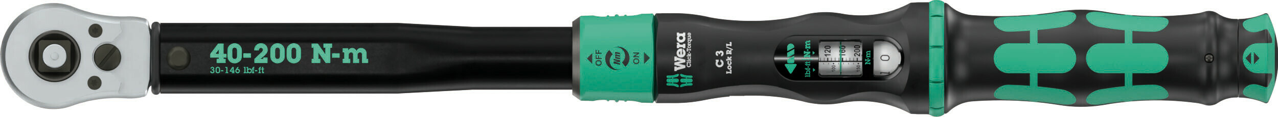 WERA Click-Torque Lock C 3 R/L clé dynamométrique, réglable, fonction Torque Lock, carré de ...