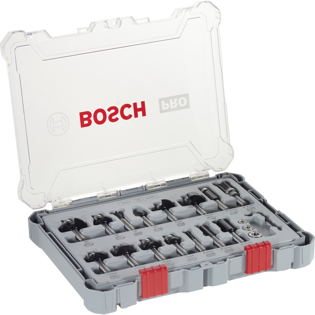 BOSCH 2607017472 gemengde freesset met schacht van 8 mm 15-delig | Klium