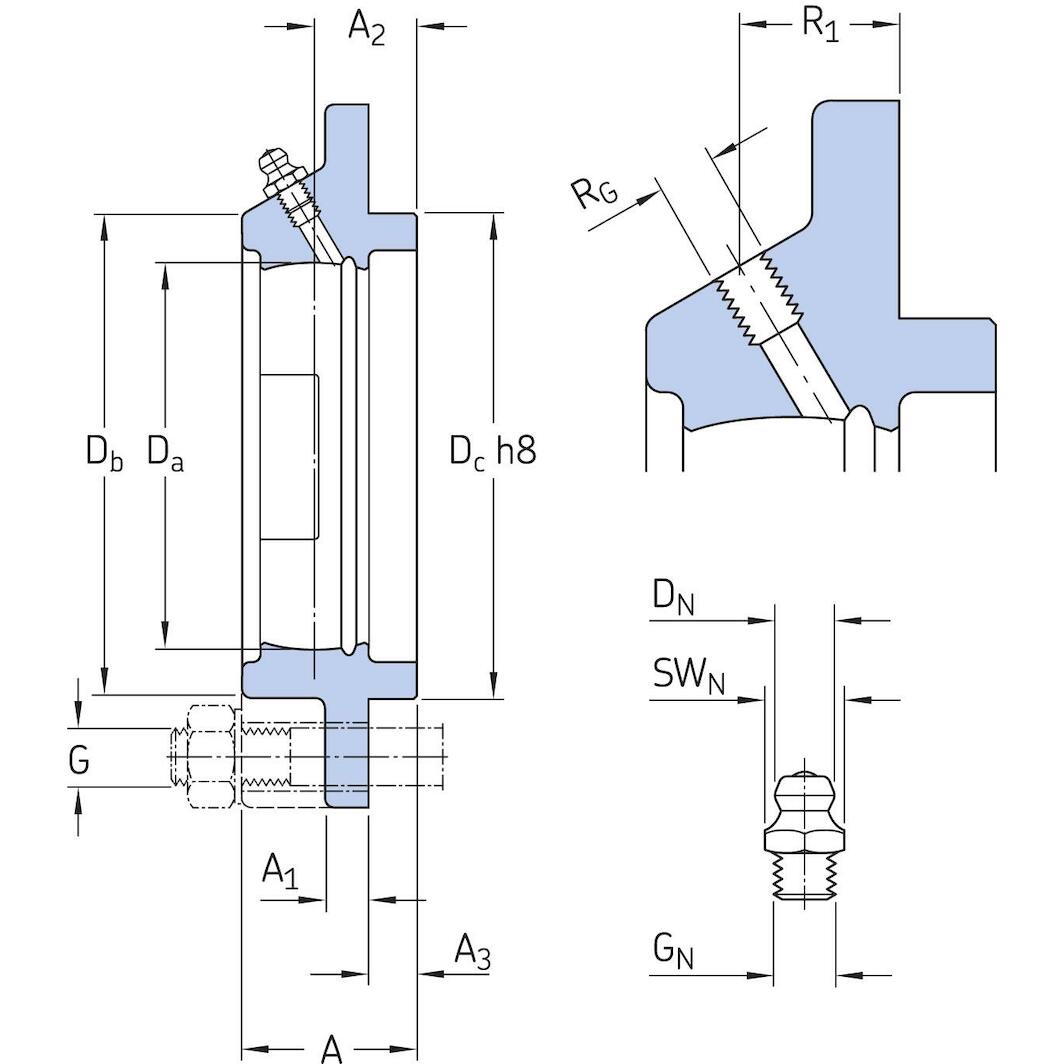 SKF FYC 509 corps de palier avec flasque rond pour roulement inséré, fonte | Klium