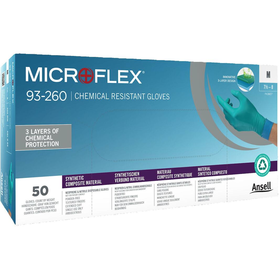 ANSELL MICROFLEX 93-260 wegwerp handschoenen neopreen/nitril groen/blauw box (50 st.) - 93260090 ...