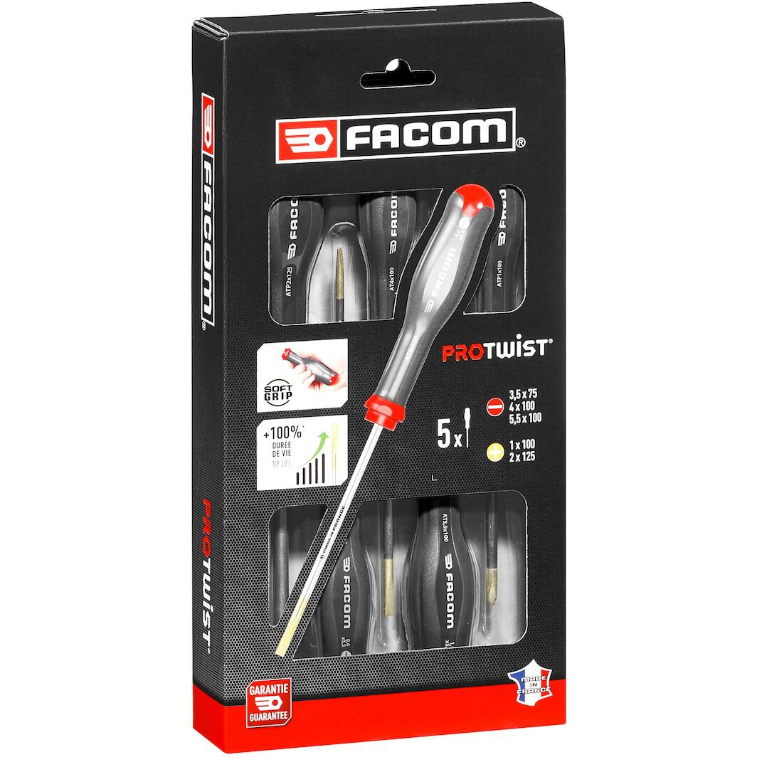 FACOM AT.5PB ProTwist schroevendraaierset 5-delig | Klium
