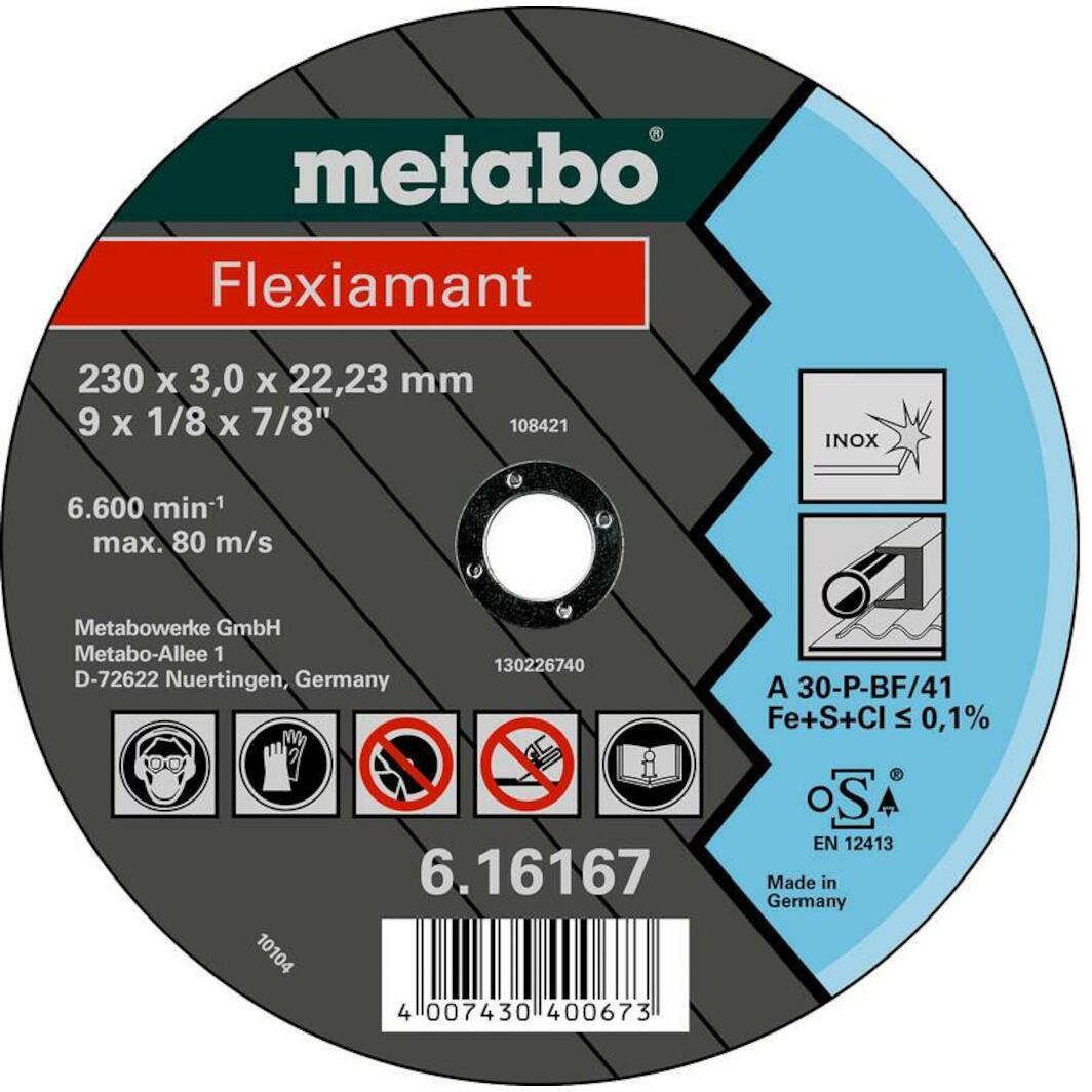 METABO 616163000 disque à tronçonner droit flexiamant 180x3,0x22,23 ...
