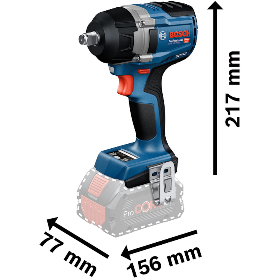BOSCH GDS 18V-750 C cordless impact wrench in L-BOXX 136 (2x 5.0Ah ...
