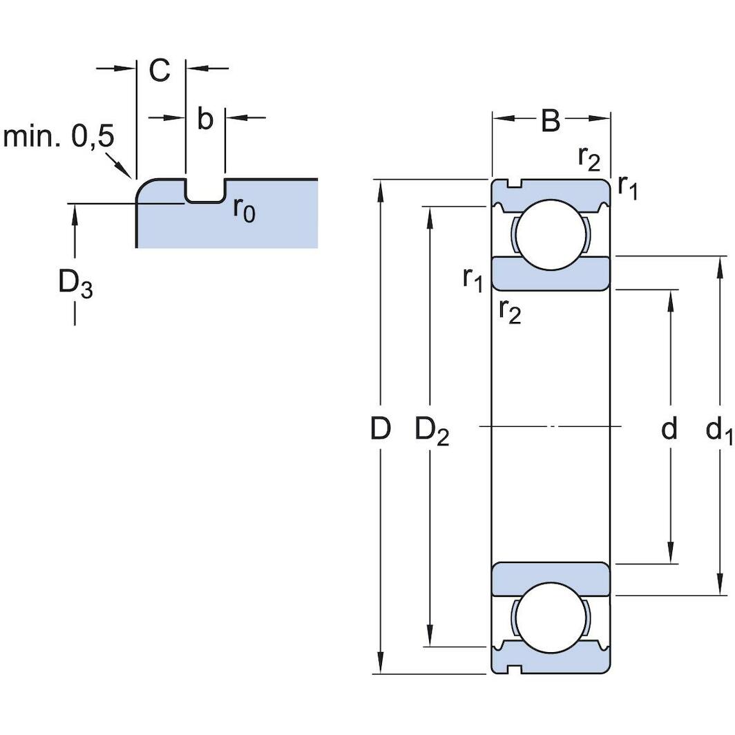 SKF 7414 BGAM Roulement à une rangée de billes à contact oblique 70 x ...