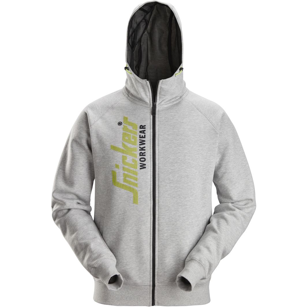 SNICKERS 2846 logo full-zip hoodie (marl grey) - 28462800007 Clothing ...