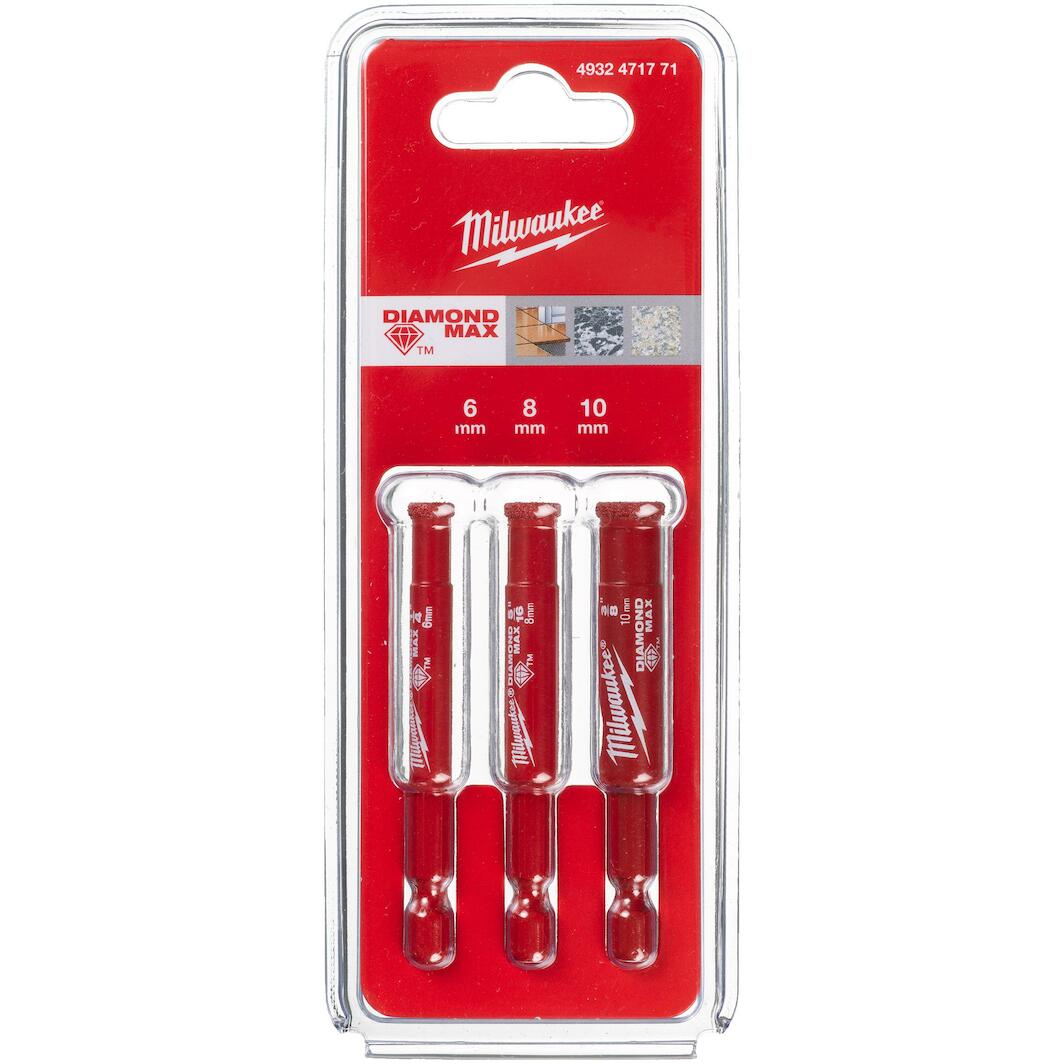 MILWAUKEE 4932471771 DIAMOND PLUS diamantborenset 6-8-10 mm 3-delig | Klium