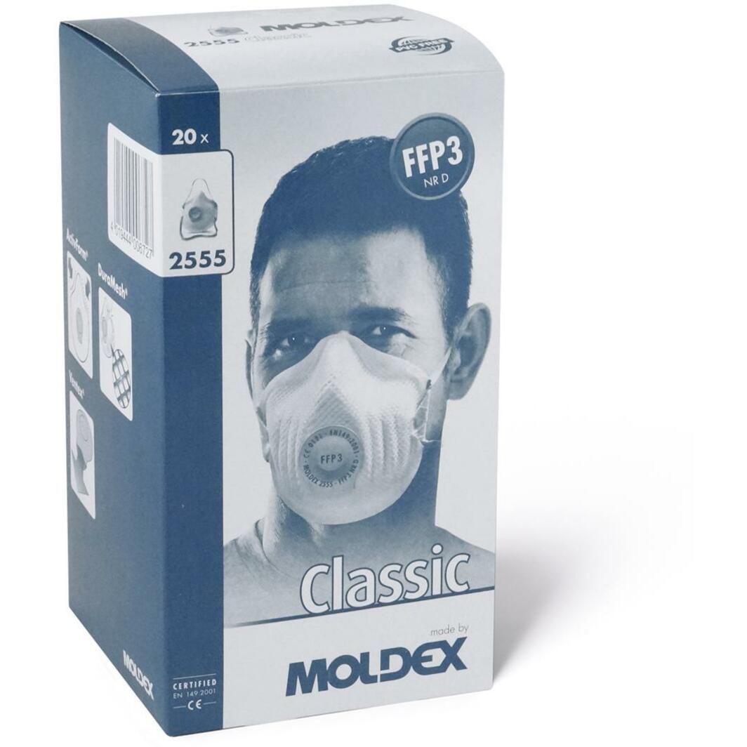 MOLDEX 2555 Classic FFP3 NR D dust mask with Ventex Klima valve Mask ...