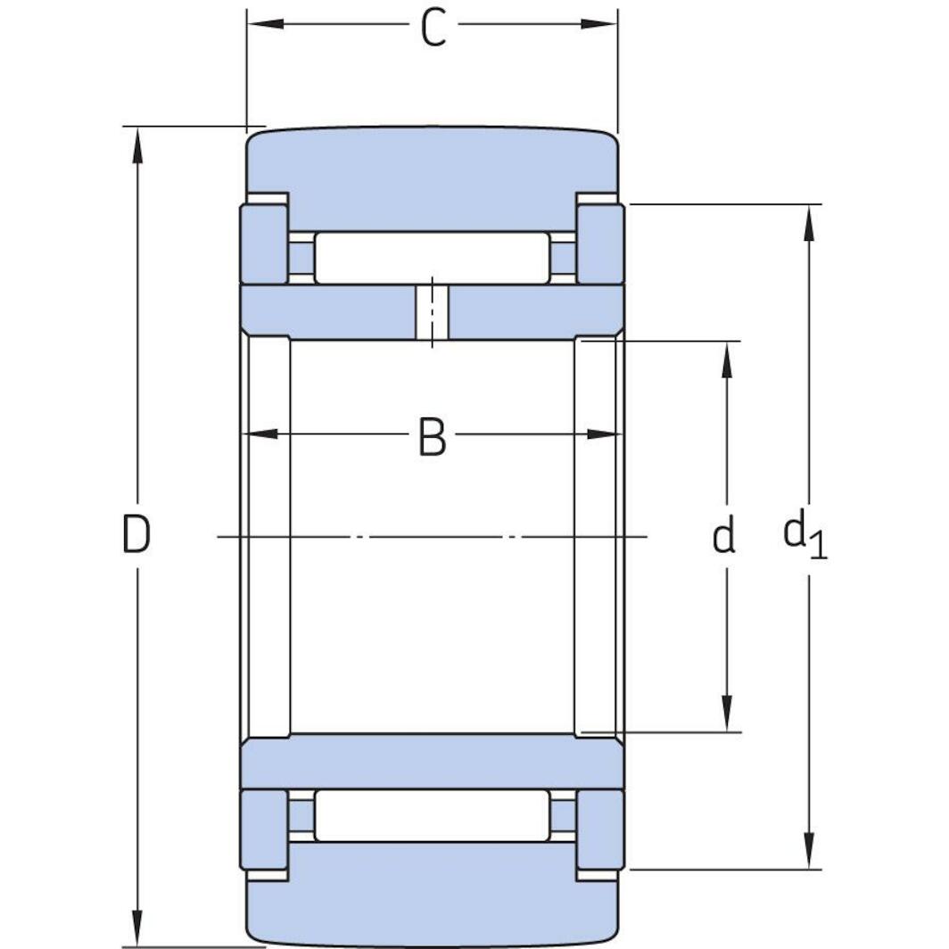 SKF NATR 20 steunrol met binnenring en flensafdichting (Yoke-type looprol) 47 x 20 x 25 mm | Klium