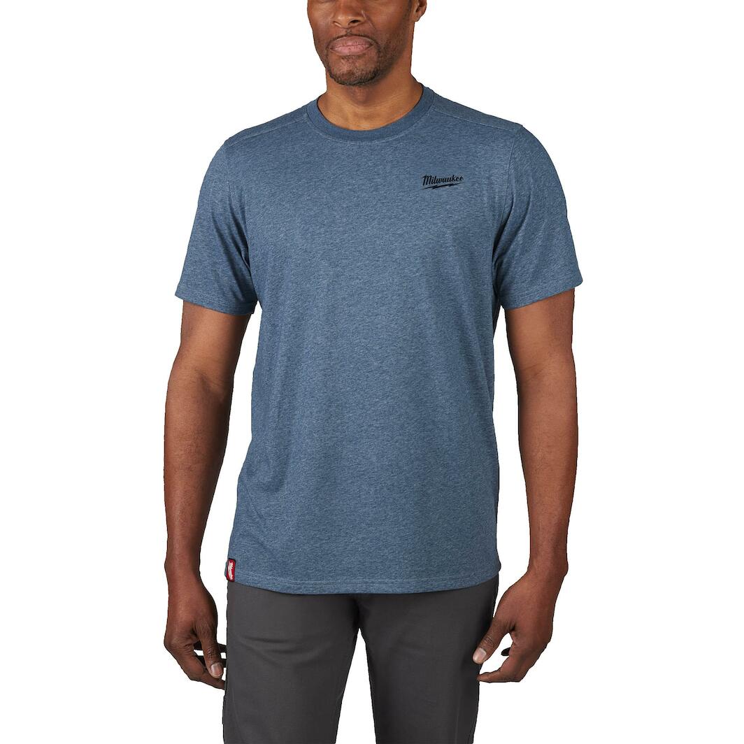 MILWAUKEE HT SS BLU hybrid T-shirt blauw - 4932492974 Kledingmaat M | Klium