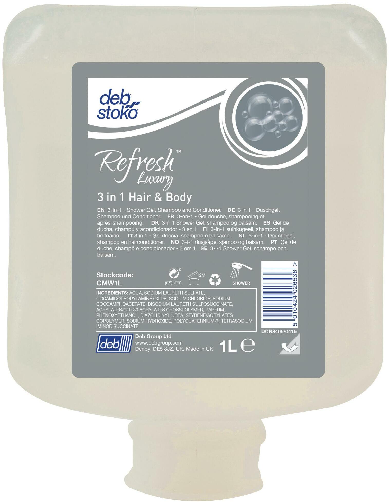 DEB STOKO Refresh Luxury 3 in 1 Hair & Body huidreiniger sanitaire ...