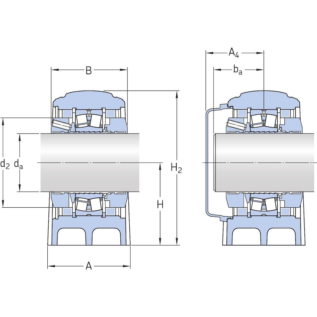 SKF SYNT 55 L unité de roulement à rouleaux debout avec deux boulons 55 ...