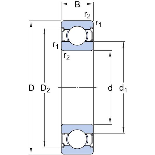 SKF 6008-2Z roulement à billes à une rangée cylindrique 40x68x15 mm | Klium
