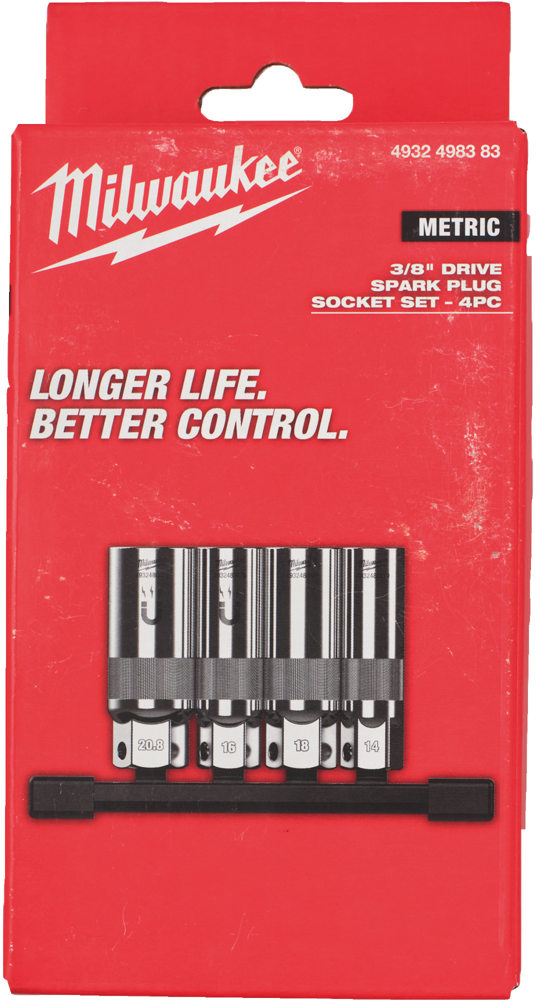 MILWAUKEE 4932498383 spark plug socket set 3/8" on rail 4-piece | Klium