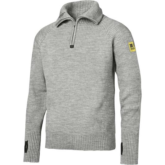 SNICKERS 2905 wool half zip jumper light grey - 29052800003 Clothing ...