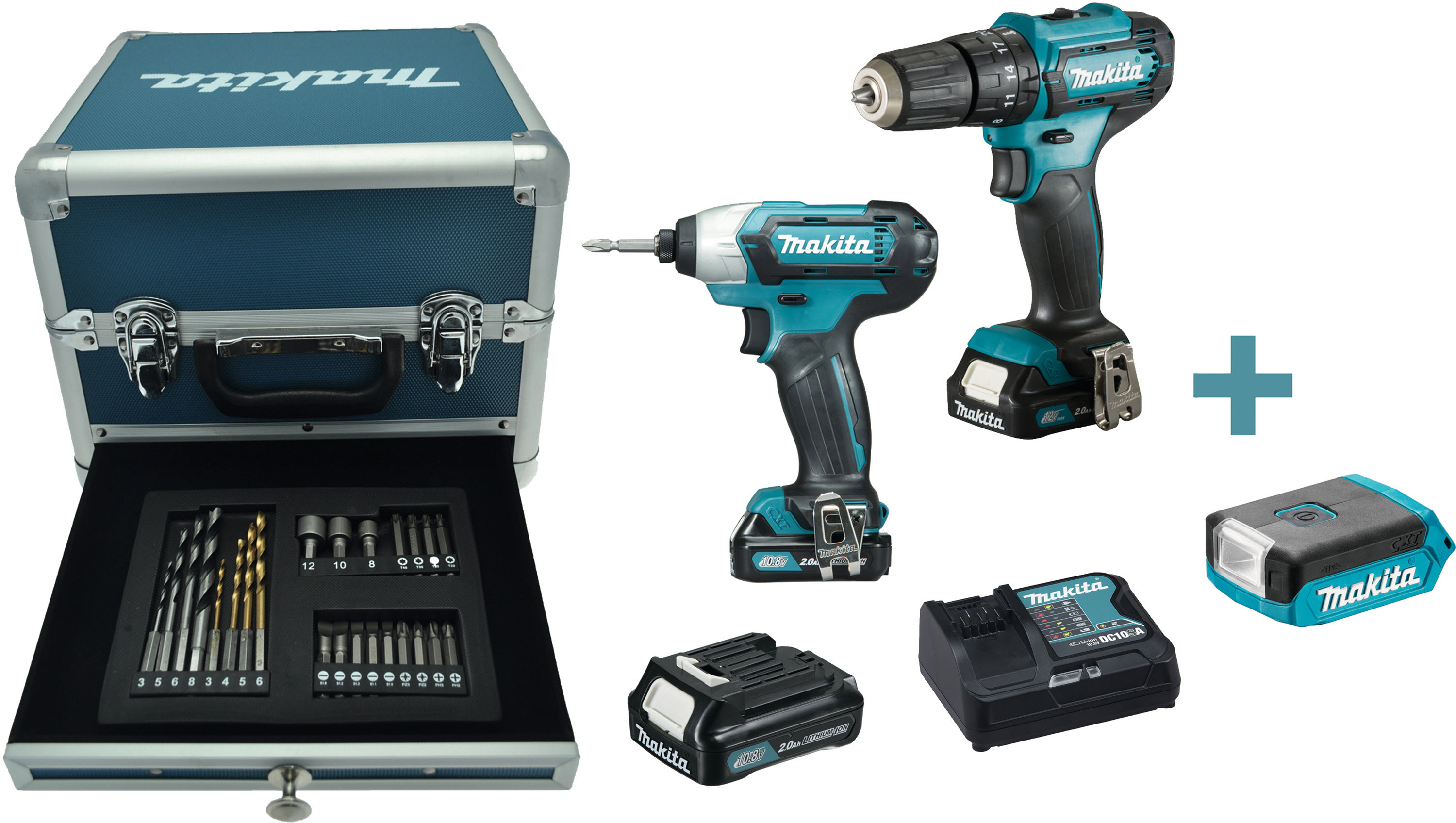MAKITA CLX228SAX2 12Vmax CXT accu-machineset HP333D + TD110D in koffer ...