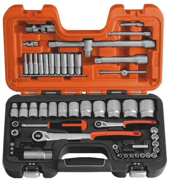 BAHCO S560 doppenset 1/2 en 1/4" met smalle ratel metrisch twaalfkant ...