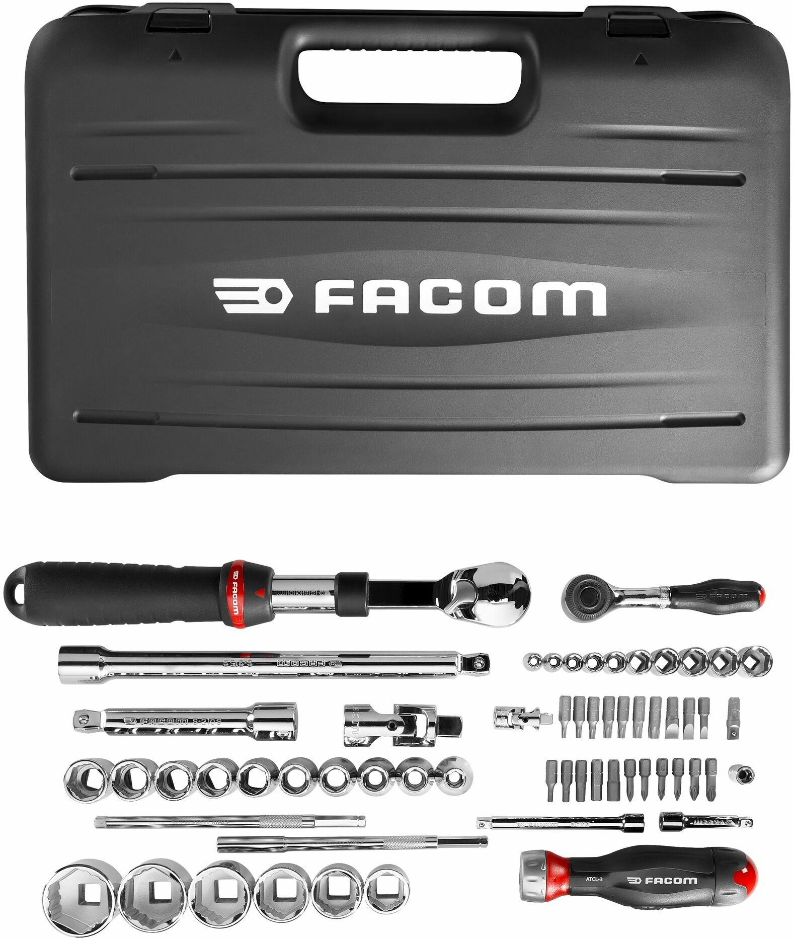 FACOM RS.GRPPB OGV GRIP sockets set metric, 6-sided, 60-piece | Klium