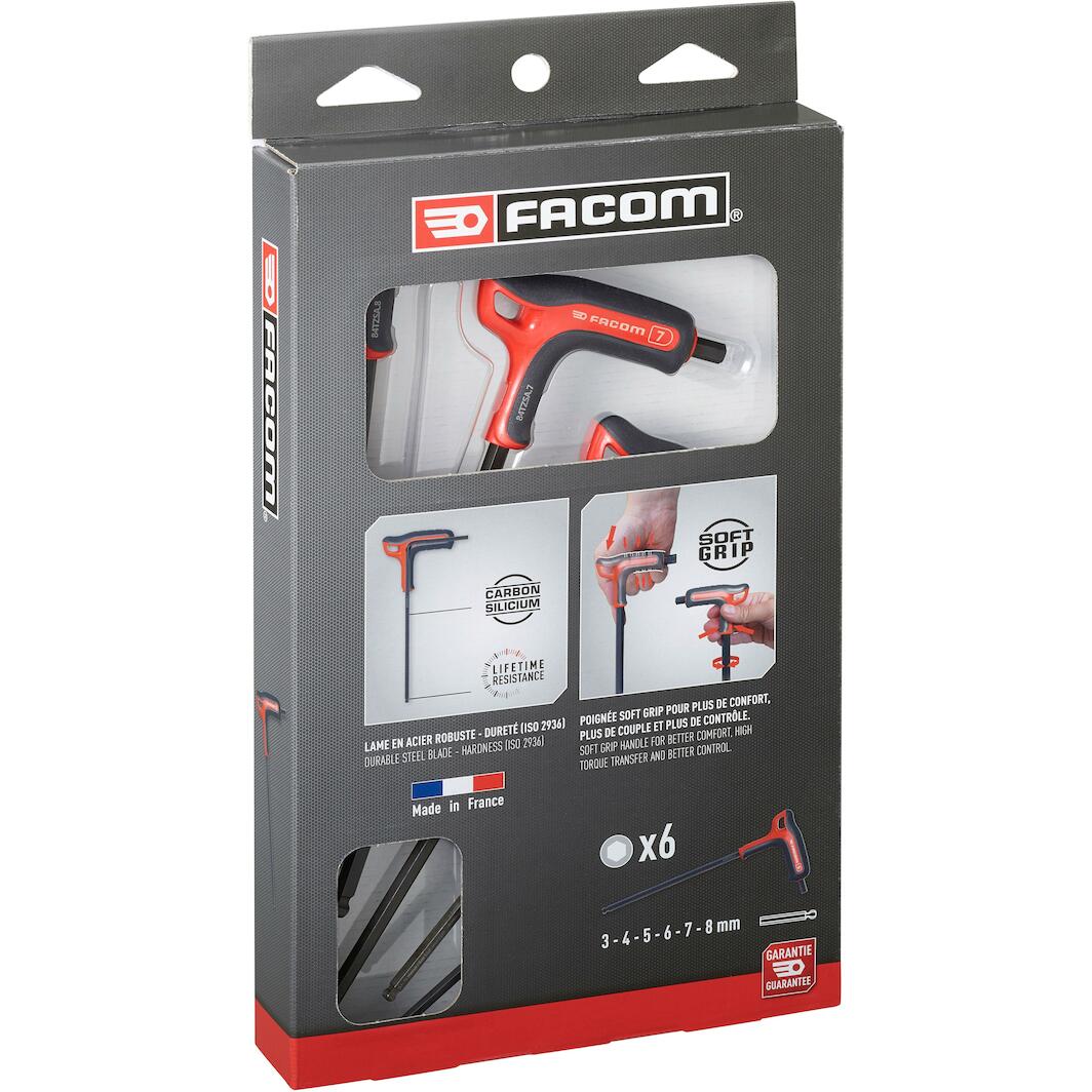 FACOM 84TZSA.PB inbussleutelset met T-handvat en kogelkop 3-8mm 6-delig ...