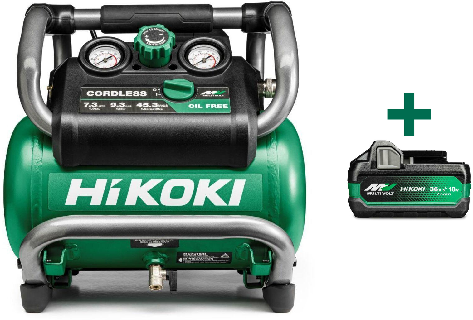 HIKOKI EC36DAW4Z 36V accu-compressor 7,3 L - 9,3bar in doos (zonder ...