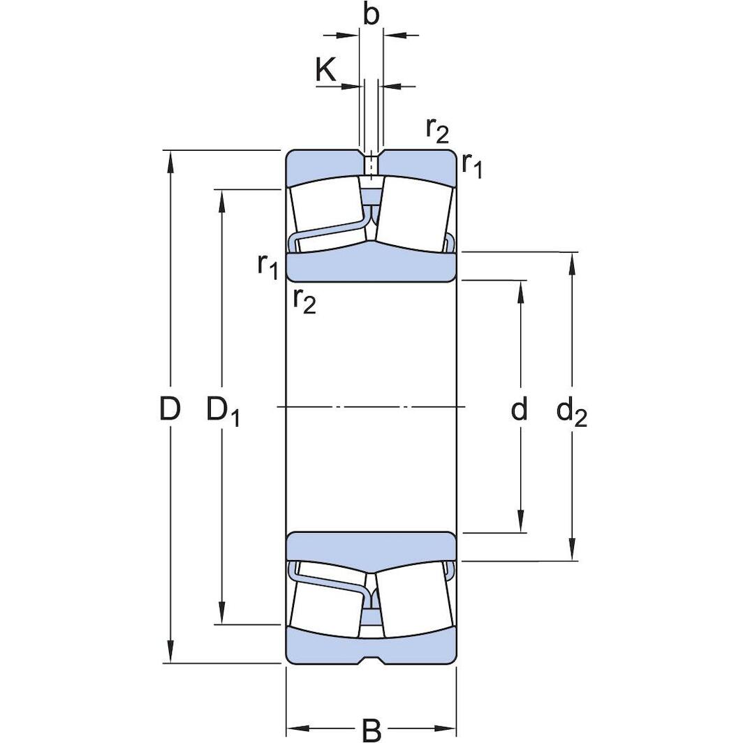 SKF 21318 E roulement à rotule sur rouleaux cylindrique 90 x 190 x 43 ...