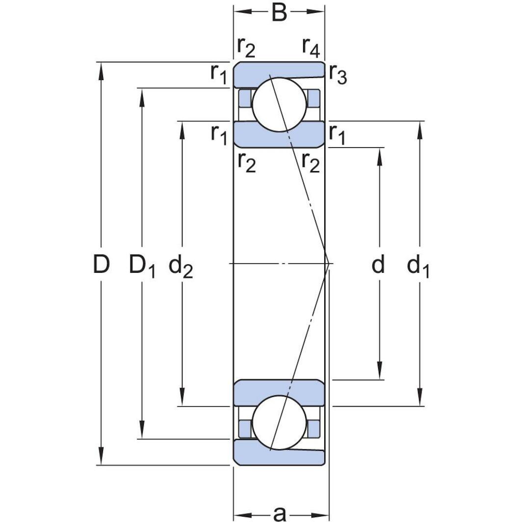 SKF 7222 ACD/P4ADGA roulement à une rangée de billes à contact oblique ...