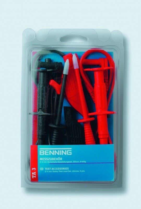 BENNING TA 3 veiligheidsmeetsnoerenset 4mm rood/zwart 8-delig ...