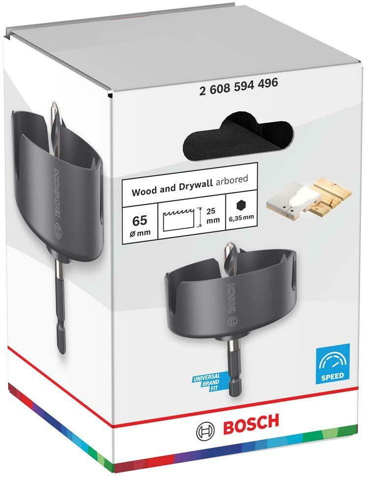 BOSCH 2608594496 Wood and Drywall hole saw with adapter 65mm | Klium