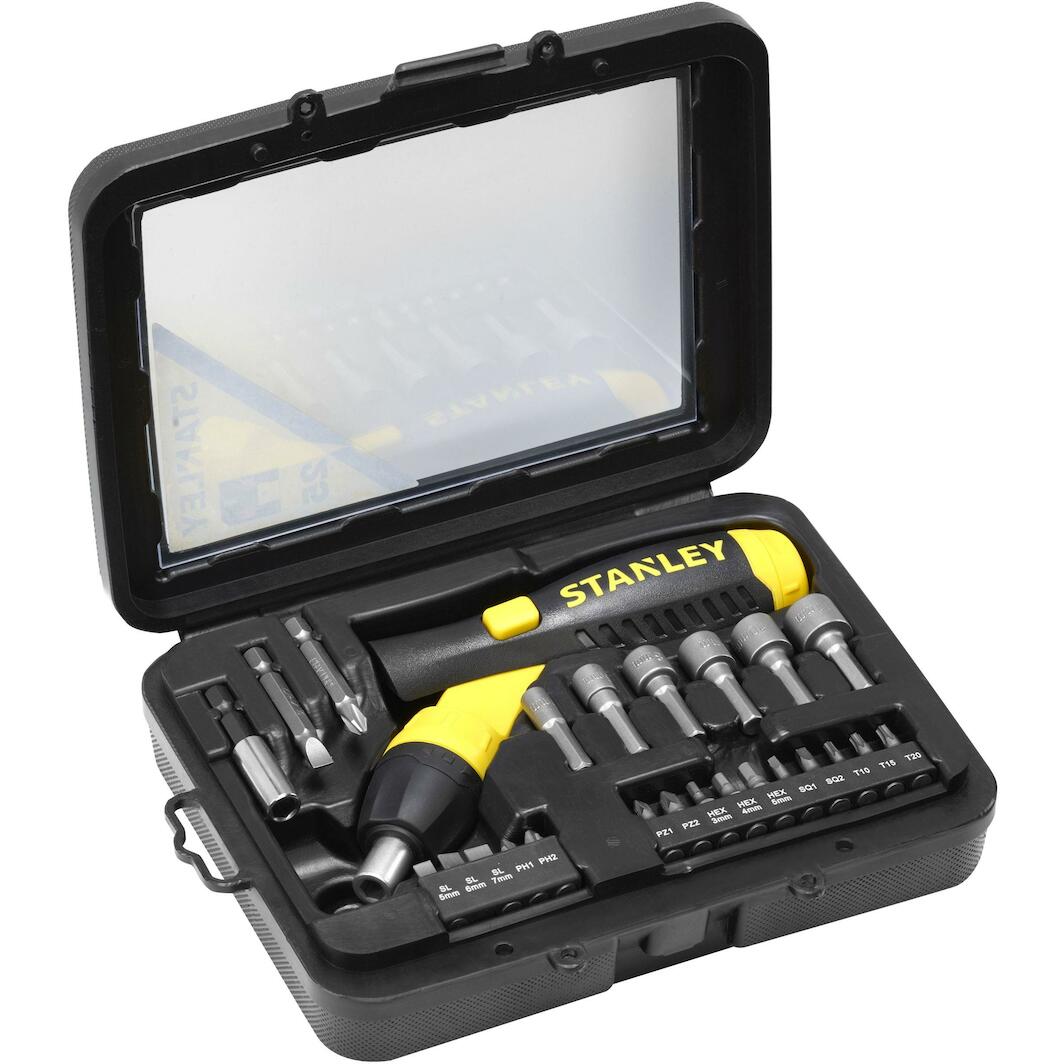 STANLEY 0-63-022 pistol grip ratchet bit set 22-piece | Klium