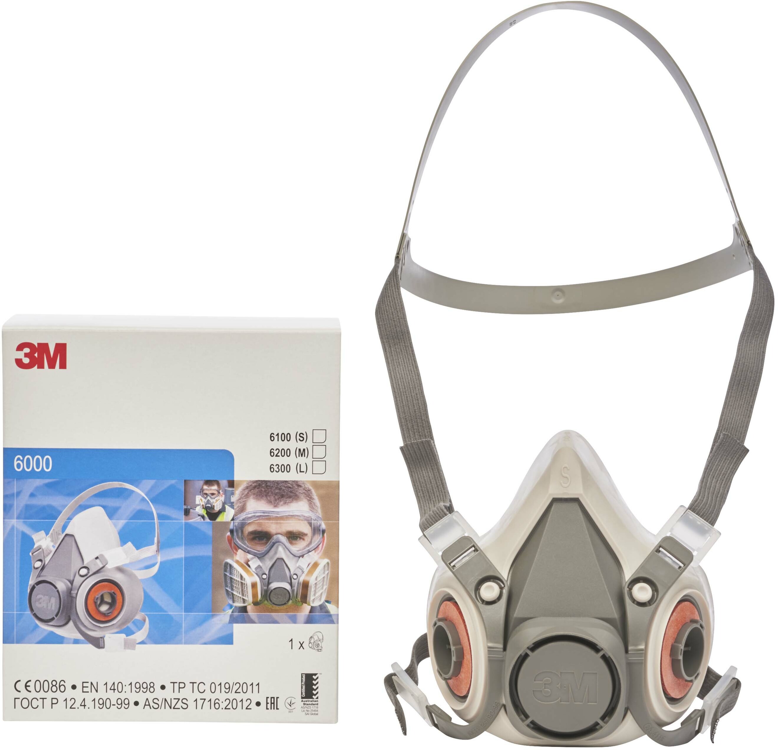 3M 6100 reusable half mask - 7000146845 Half mask size M | Klium