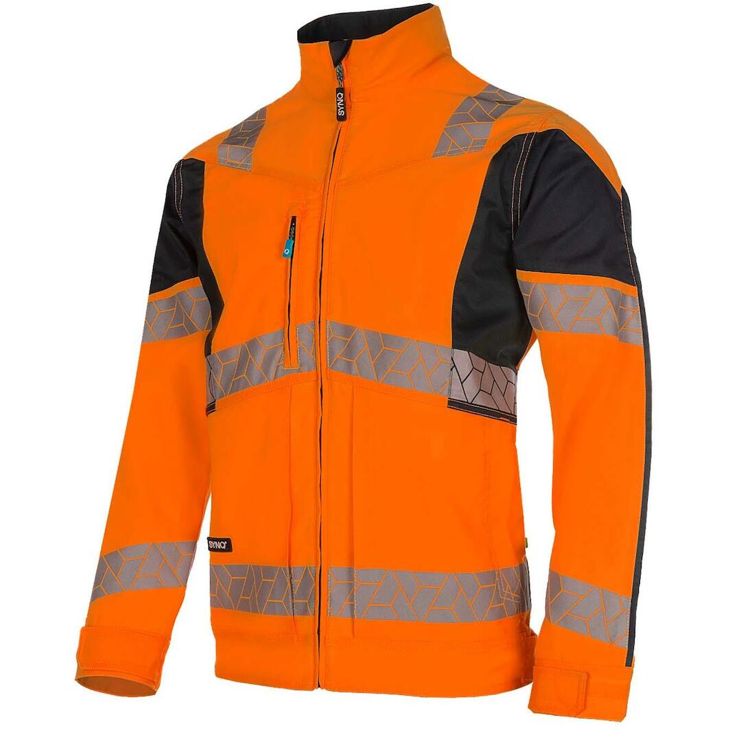 SYNQ WATCHER 603W high-vis work jacket (fluorescent orange/marine ...