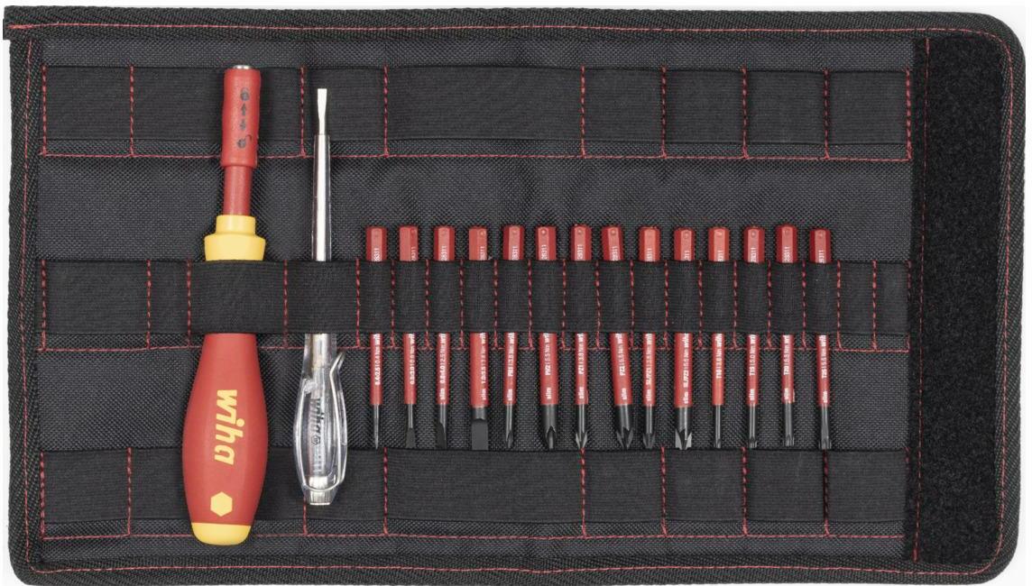 WIHA 2831T16 schroevendraaier met bithouder SoftFinish electric slimVario assorti in opvouwbaar ...