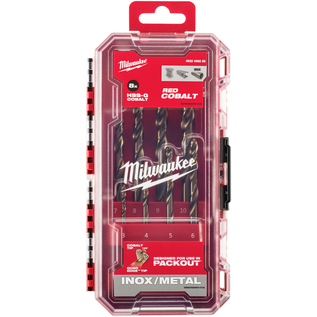 MILWAUKEE 4932499256 RED COBALT metaalborenset PACKOUT-Ready Box 8 ...