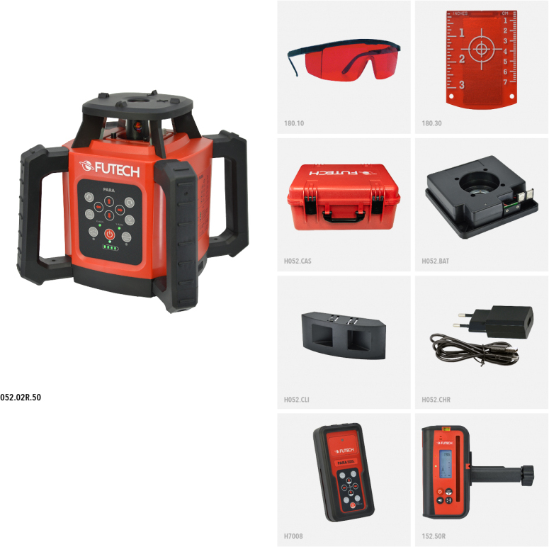 FUTECH 052.02R.50 PARA laser de rotation rouge + récepteur 2x300m en ...