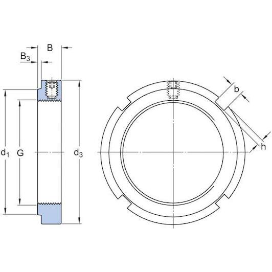 SKF KMFE 10 locknut with metric trapezoidal thread and locking screw 50 mm | Klium