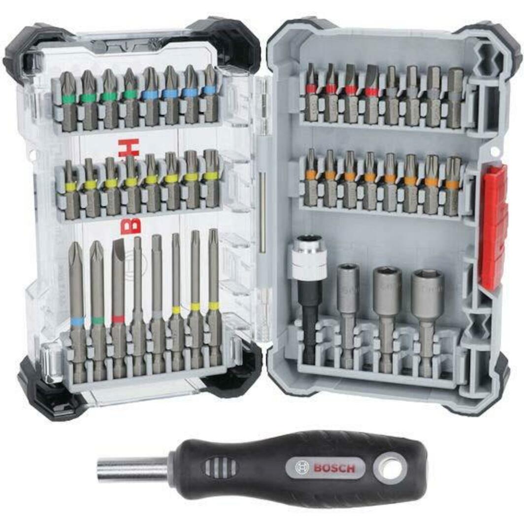 BOSCH 2607017732 screwdriver bit set Extra Hard 44-piece + hand ...