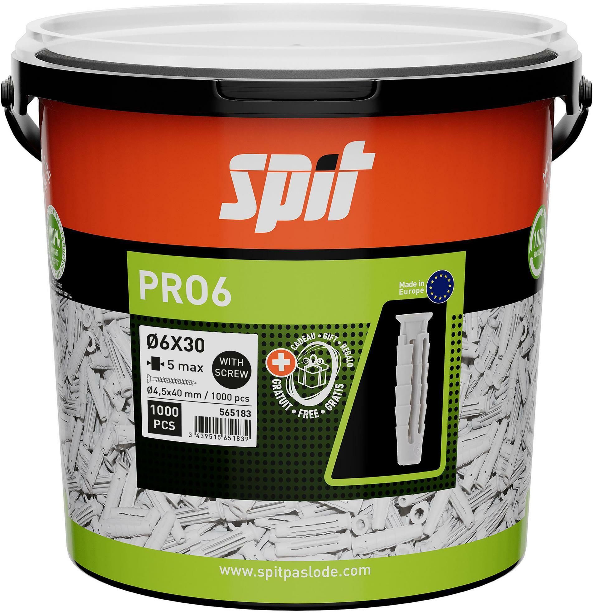 SPIT 565183 PRO 6 gepatenteerde universele nylon plug voor holle en ...