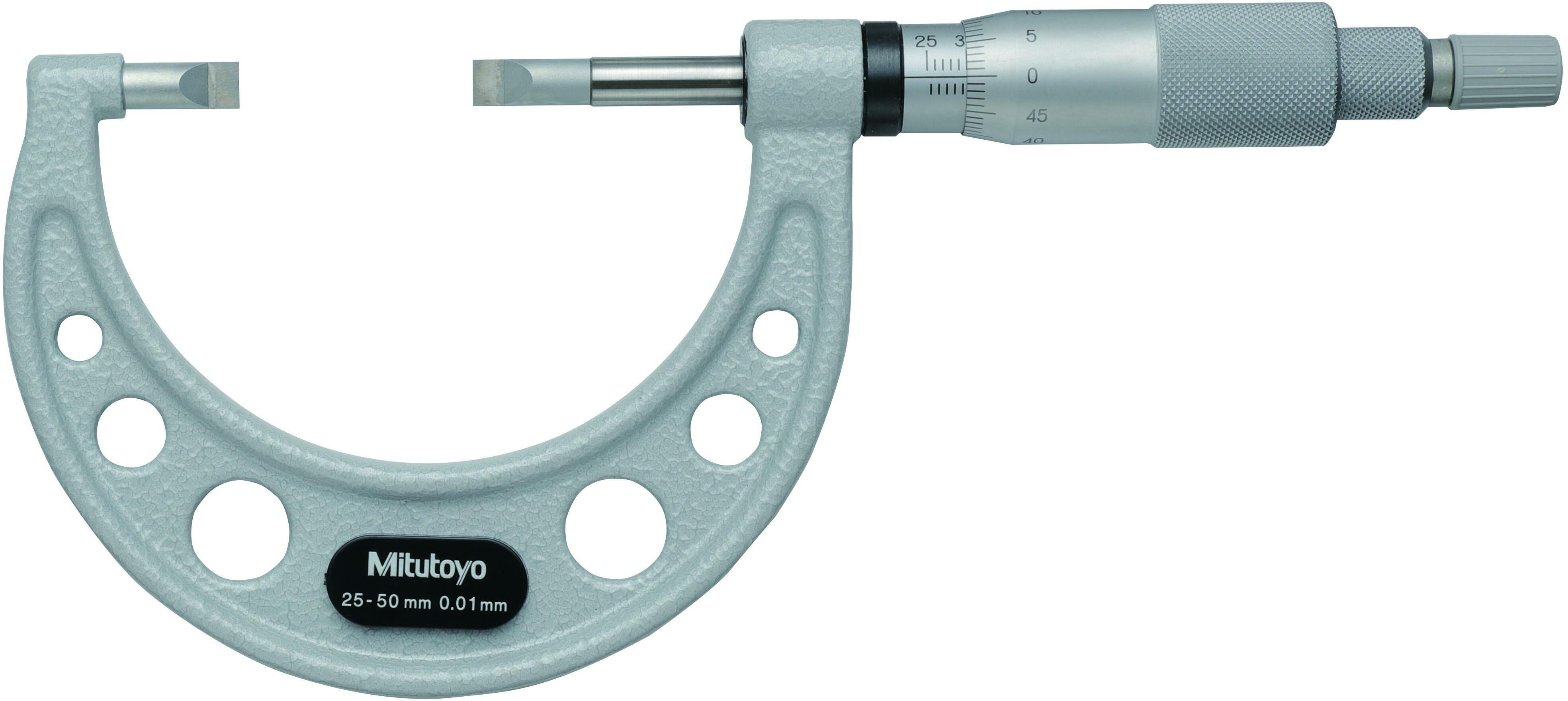 MITUTOYO 122-142-10 micrometer gauge with carbide knife jaws 25-50 mm ...