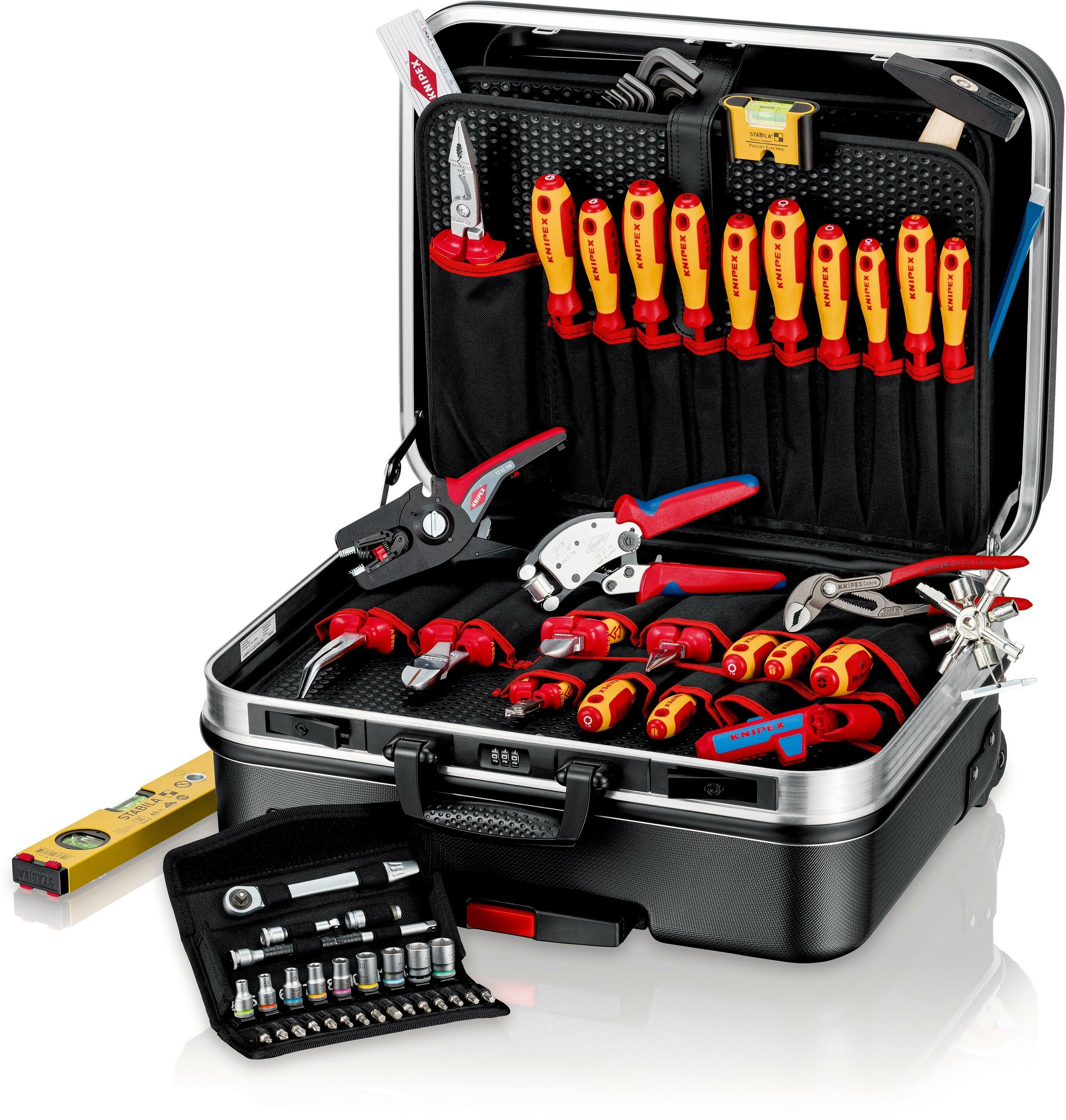 KNIPEX 00 21 06 gereedschapskoffer BIG Basic Move ElektroPlus 68-delig ...