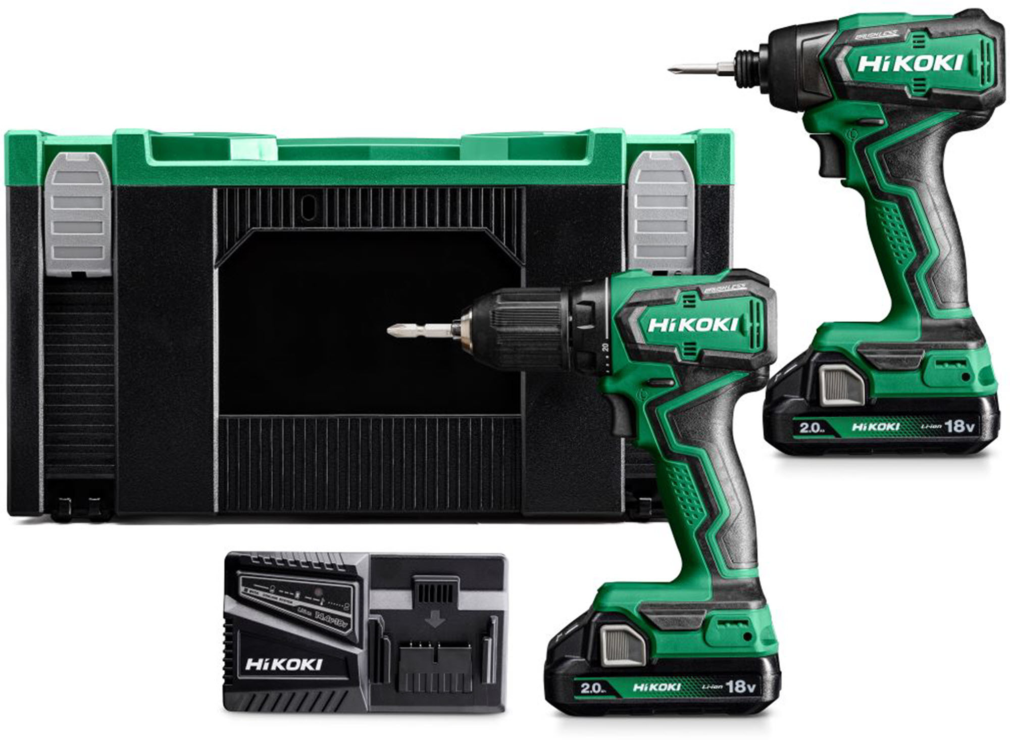 HIKOKI KC18DDWFZ 18V accu-machineset DS18DD + WH18DD 2-delig in HSC III koffer (2x 2,0Ah accu ...